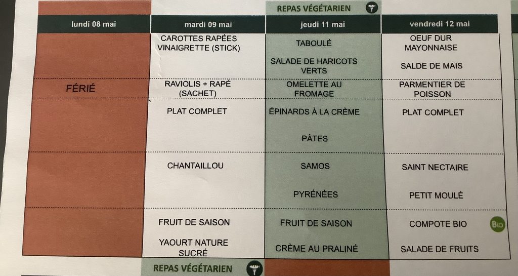Menus self collège du mardi 09 mai au 23 juin 2023. - Ensemble scolaire ...