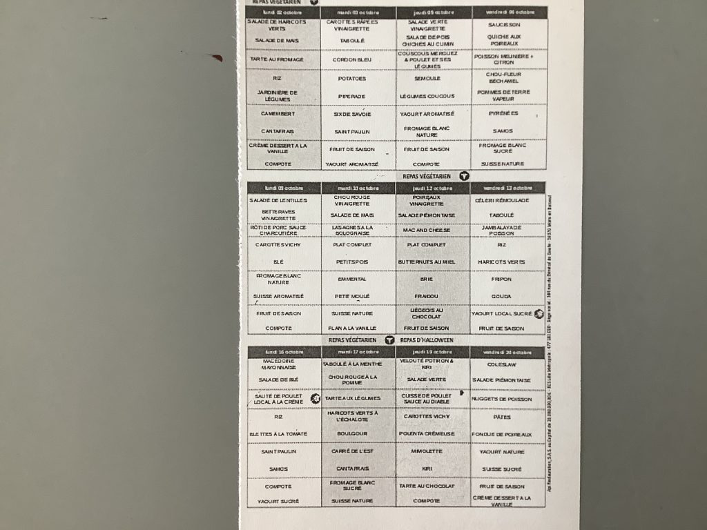 Menus self collège du 04/09 au 20/10/2023. - Ensemble scolaire St ...